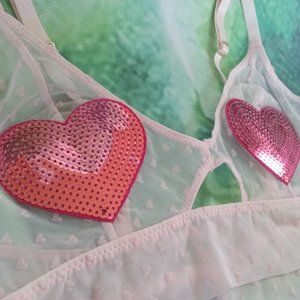 Czelsea Alexandra | Intimates & Sleepwear | Glitter Titties Heart Mesh ...